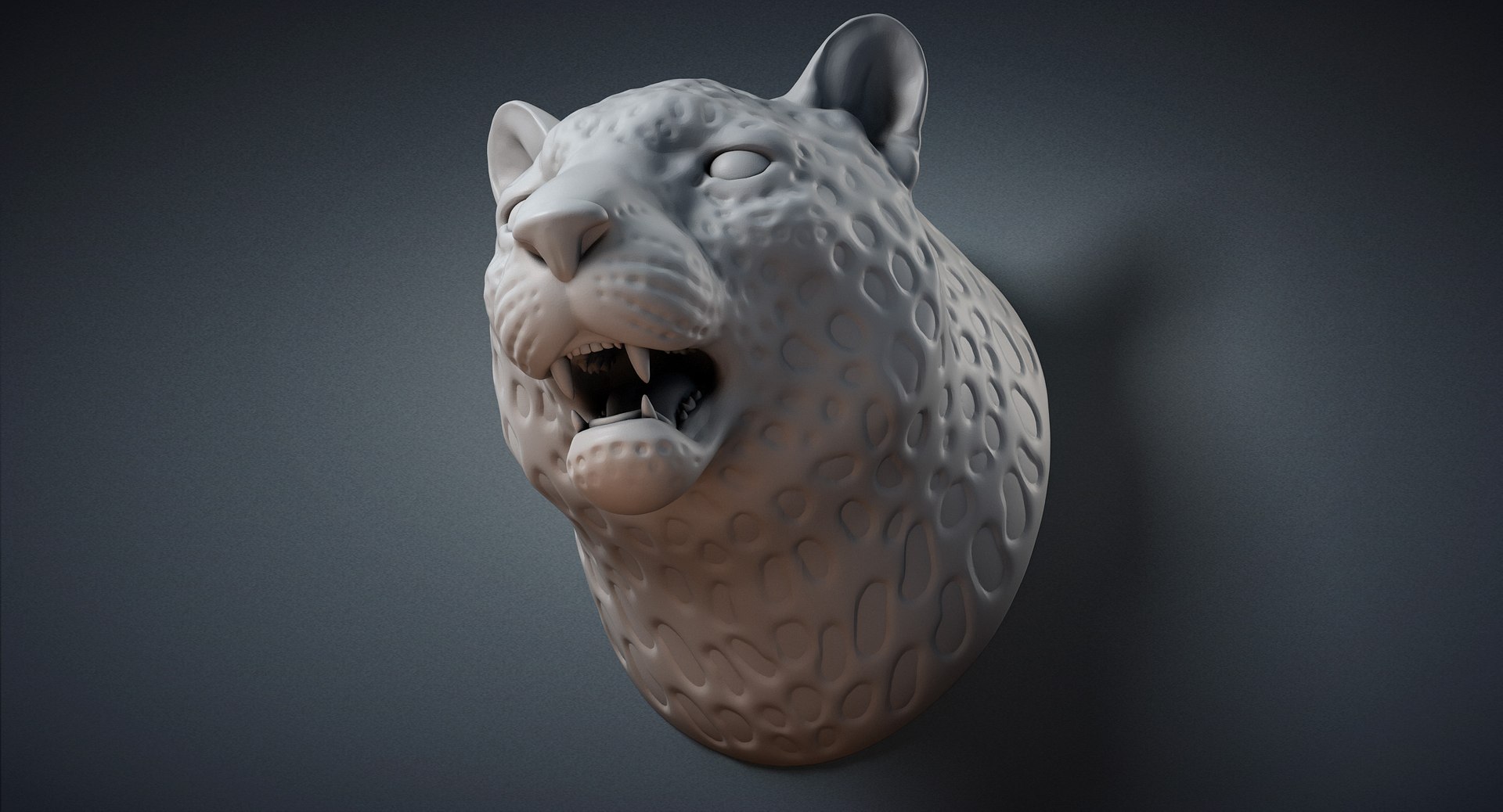 Max Leopard Head Sculpture