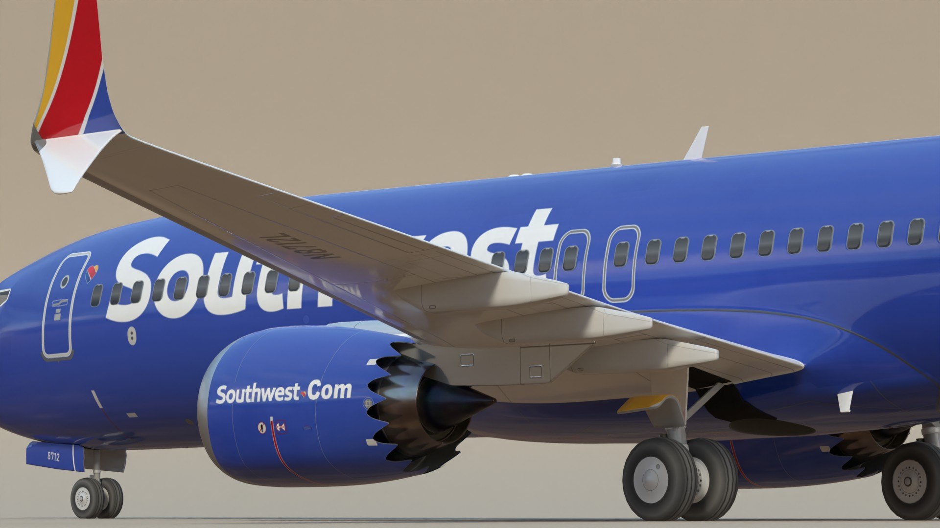 3D B738 Max Southwest SC - TurboSquid 2235152