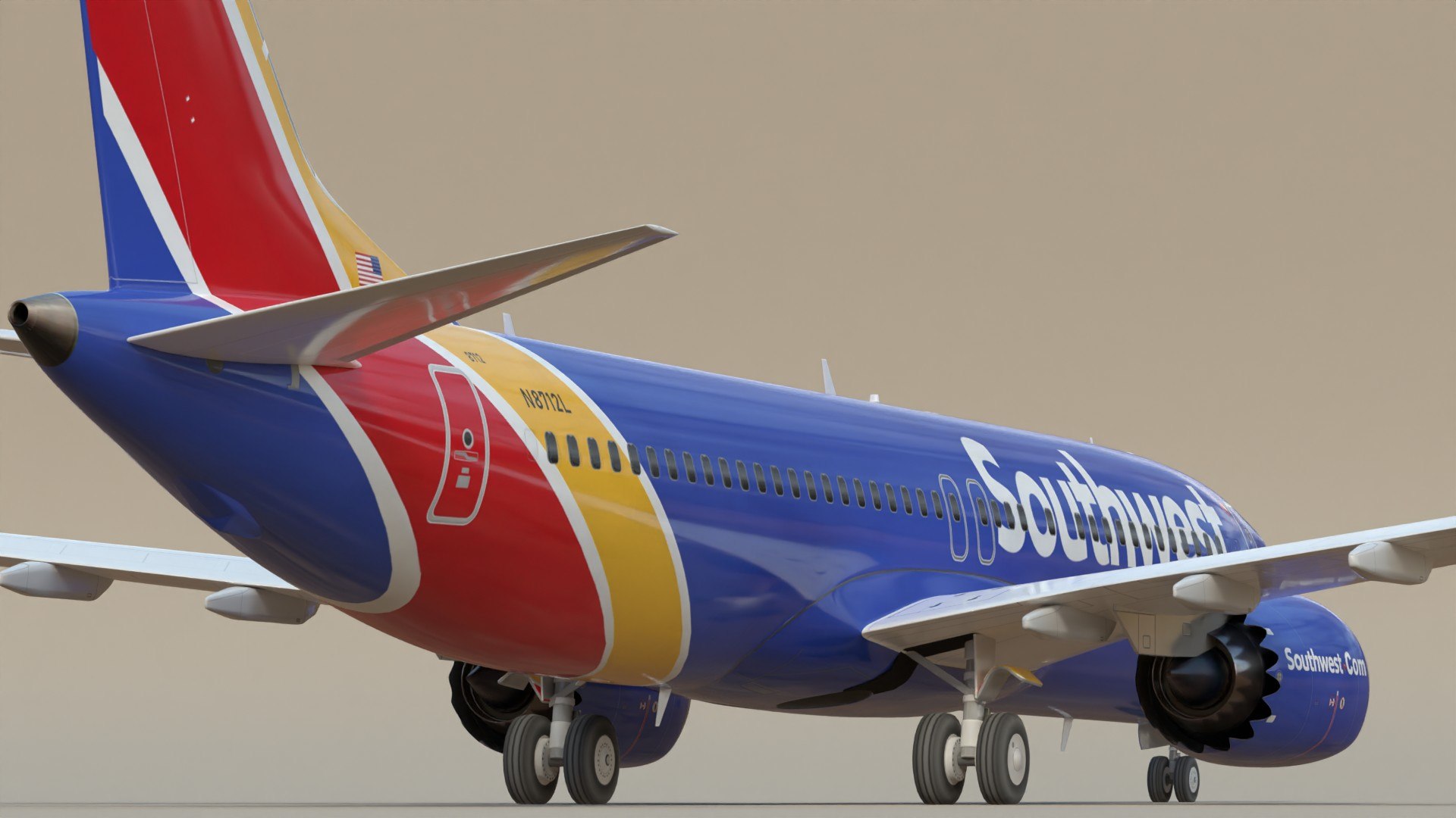 3D B738 Max Southwest SC - TurboSquid 2235152