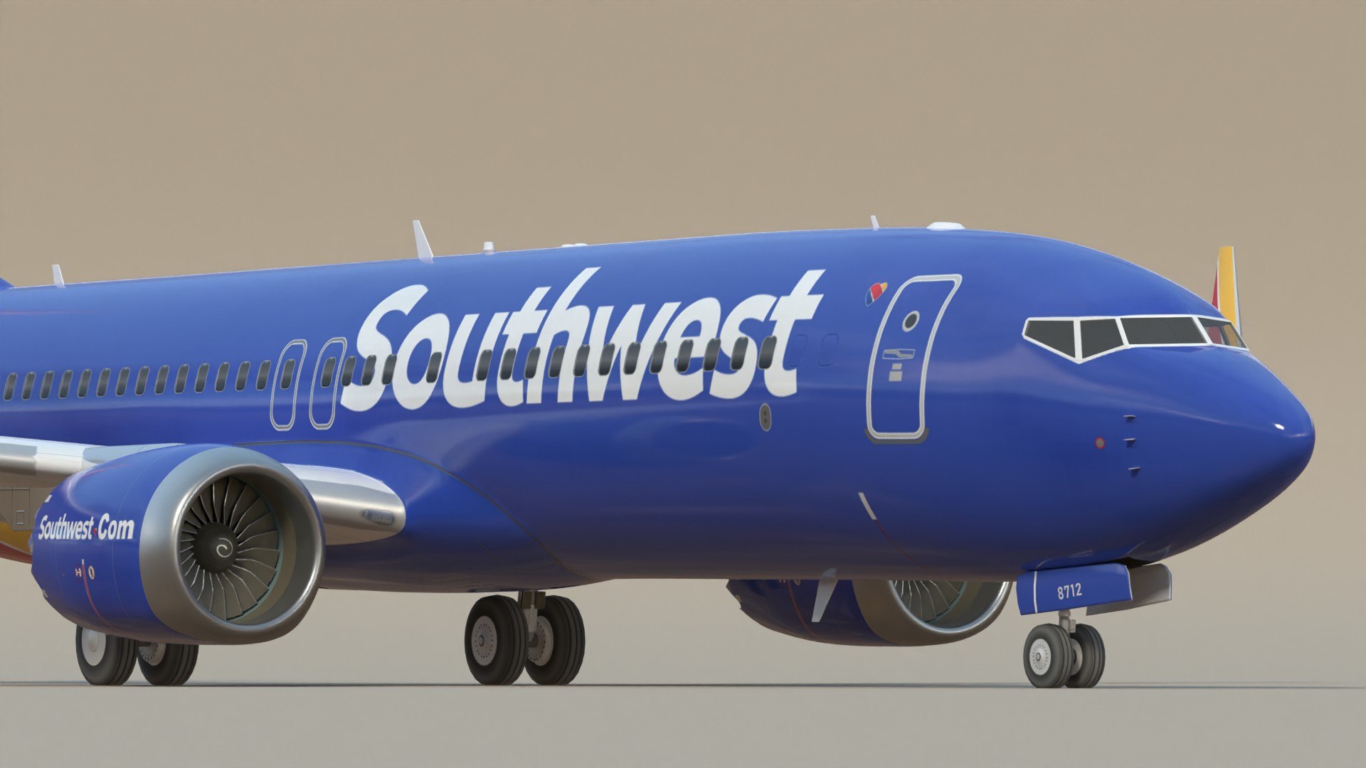 3D B738 Max Southwest SC - TurboSquid 2235152