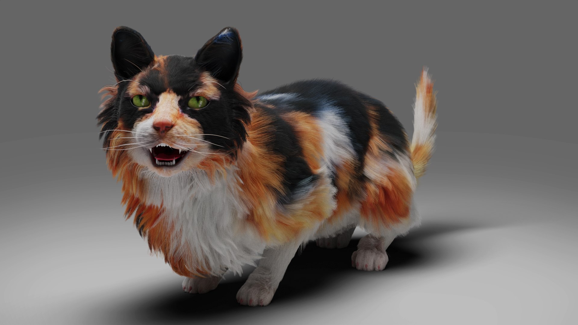 3D Fur Calico Cat V04 Rigged And Animated - TurboSquid 1981455