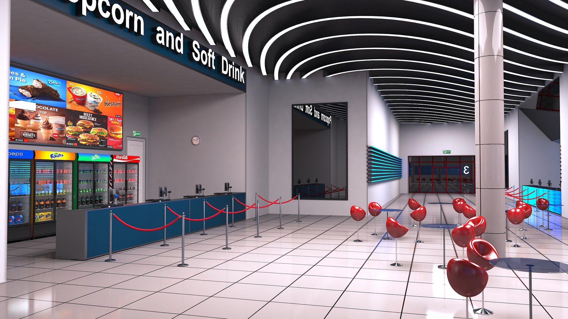 Cinema Lobby Model - TurboSquid 2088507