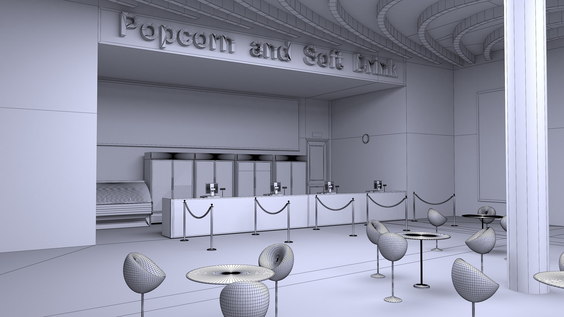 Cinema Lobby Model - TurboSquid 2088507