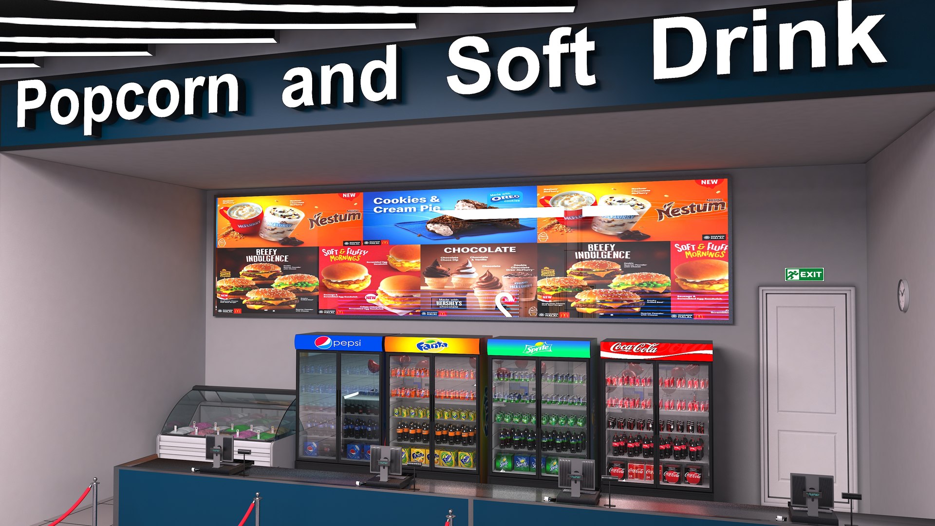 Cinema Lobby Model - TurboSquid 2088507