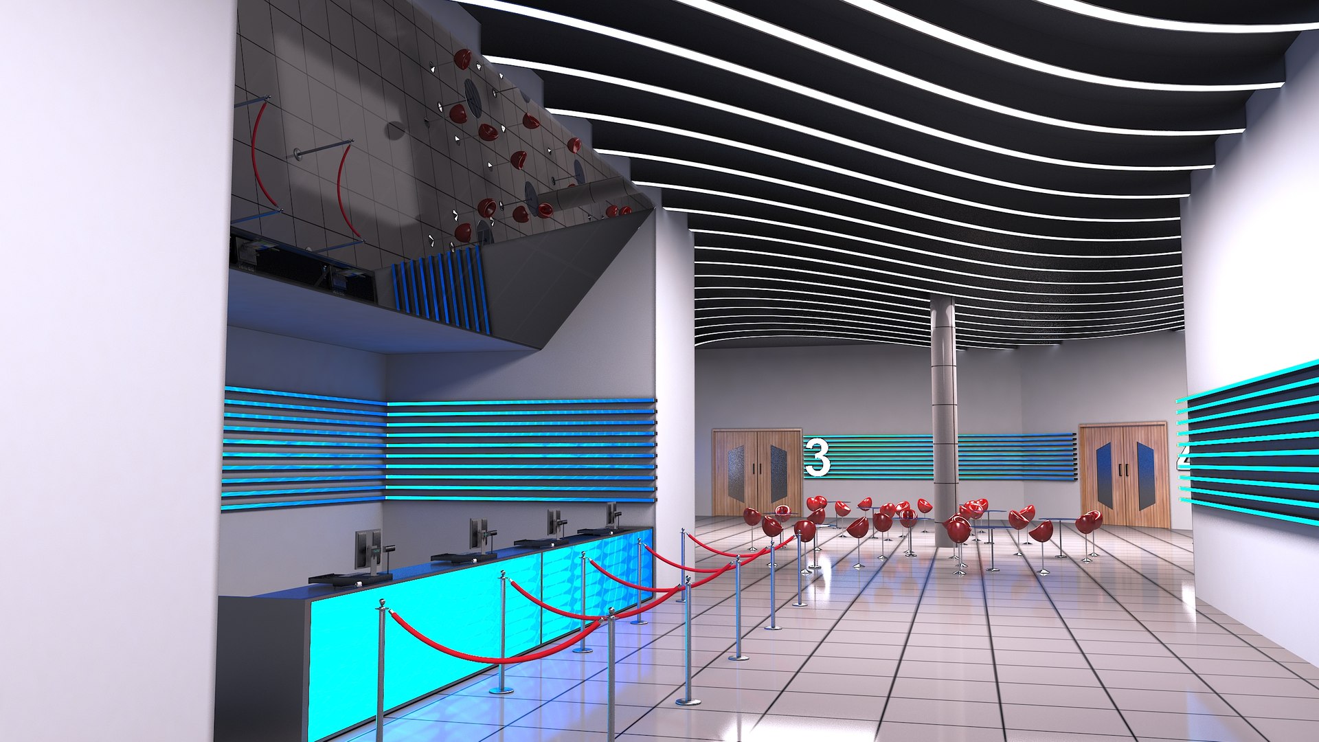 Cinema Lobby Model - TurboSquid 2088507