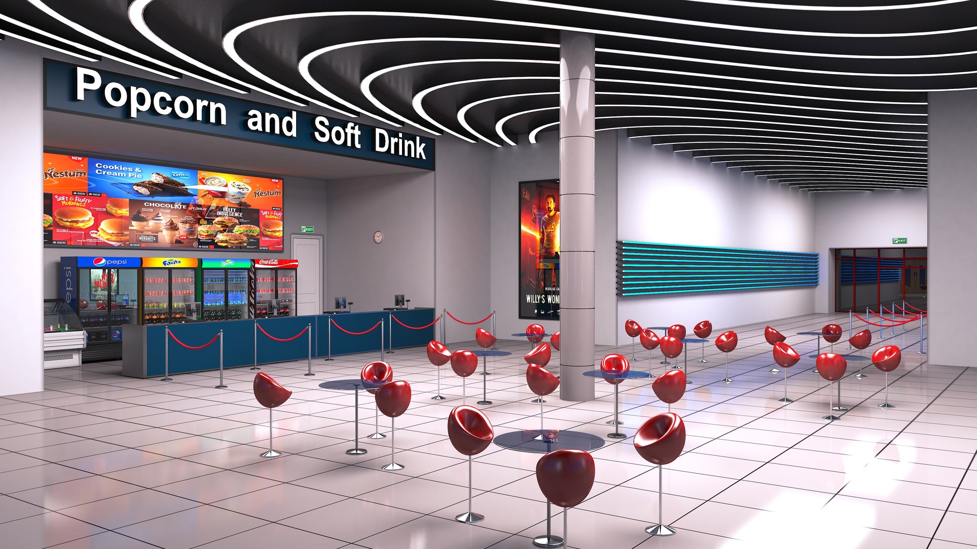Cinema Lobby Model - TurboSquid 2088507