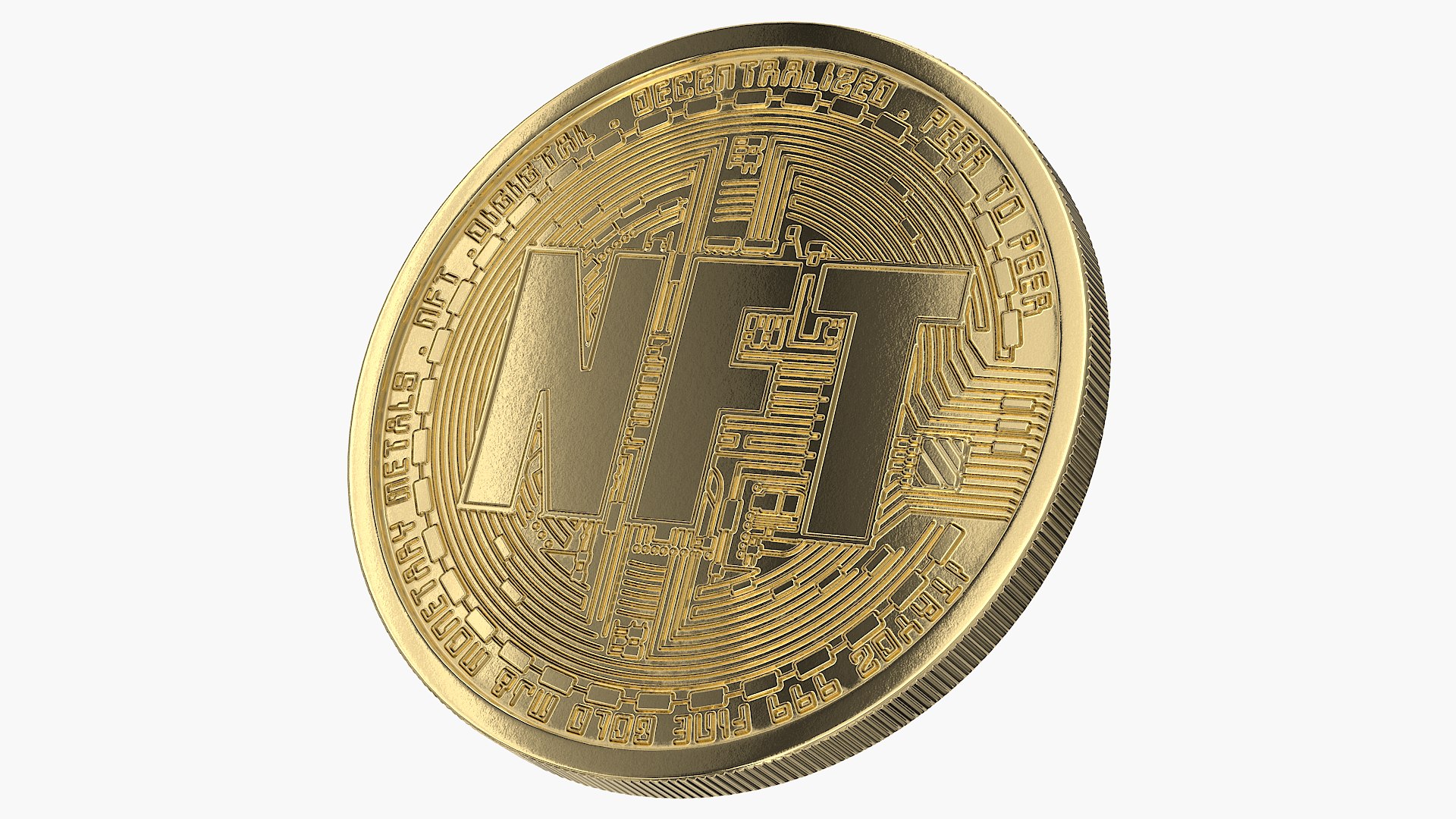 3D NFT Gold Coin - TurboSquid 2276127