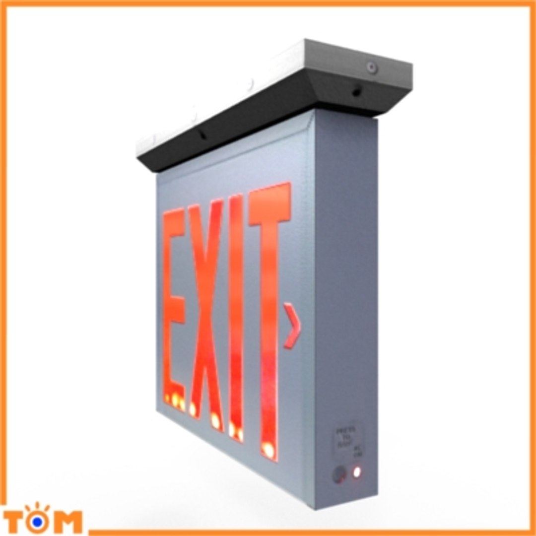 Exit Sign 3d Obj