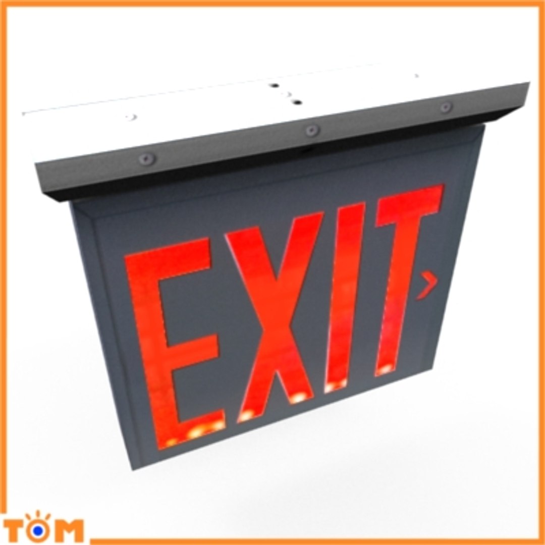 Exit Sign 3d Obj
