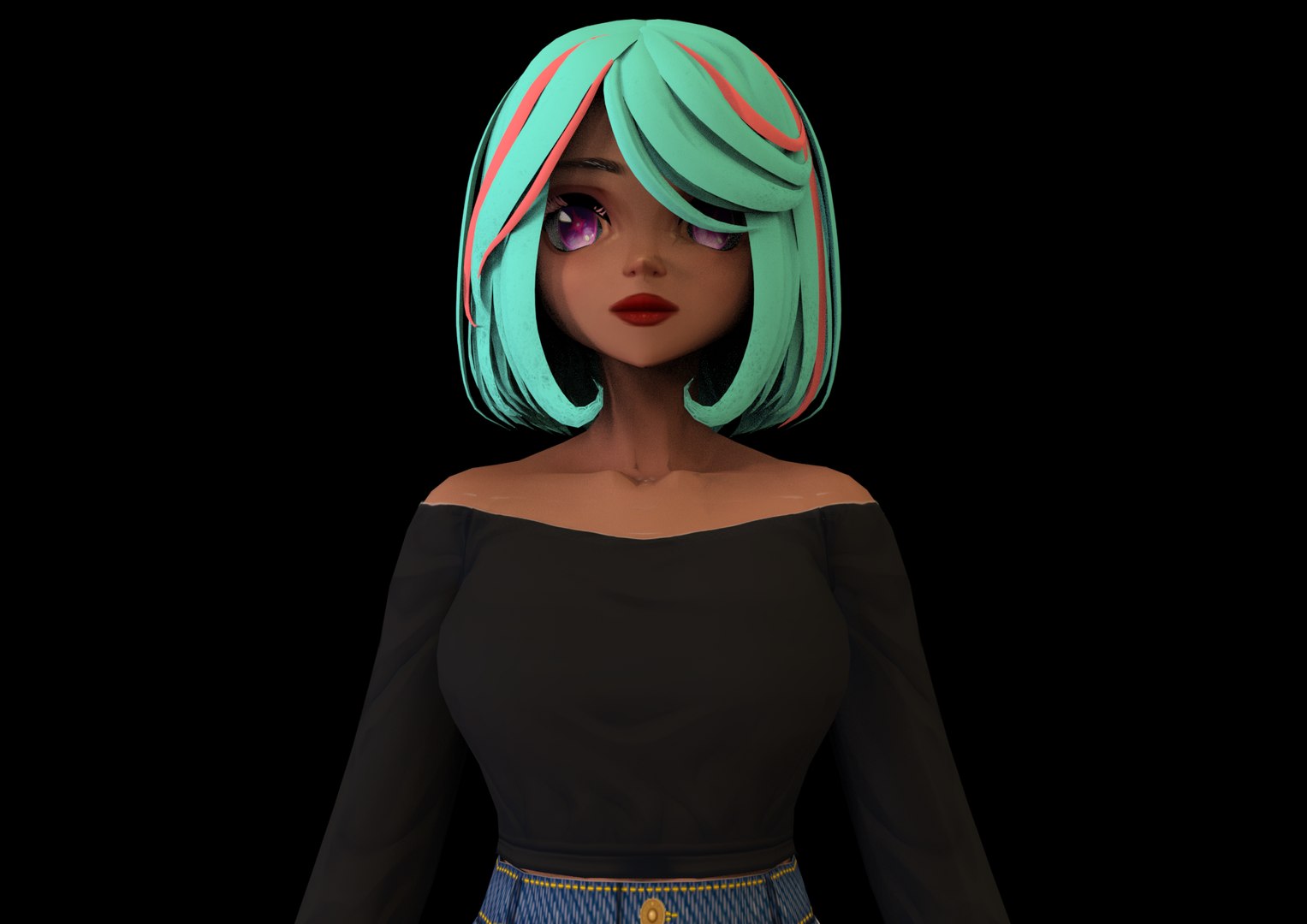 modelo 3d juego listo Low Poly Anime Character Girl 28 - TurboSquid 1804489
