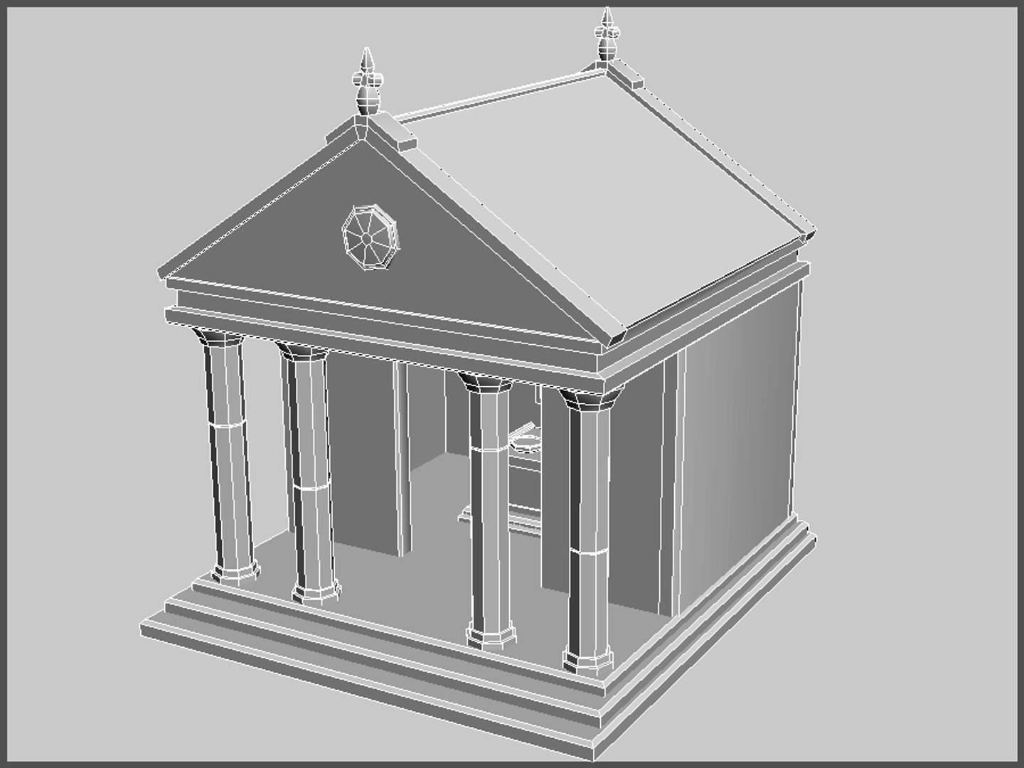 3d model classic greek temple