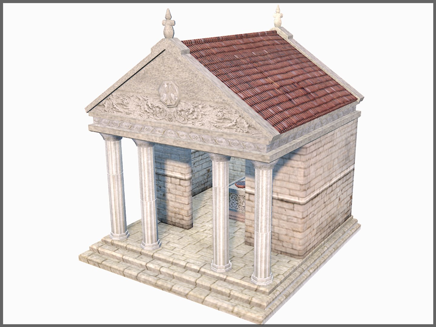 3d model classic greek temple