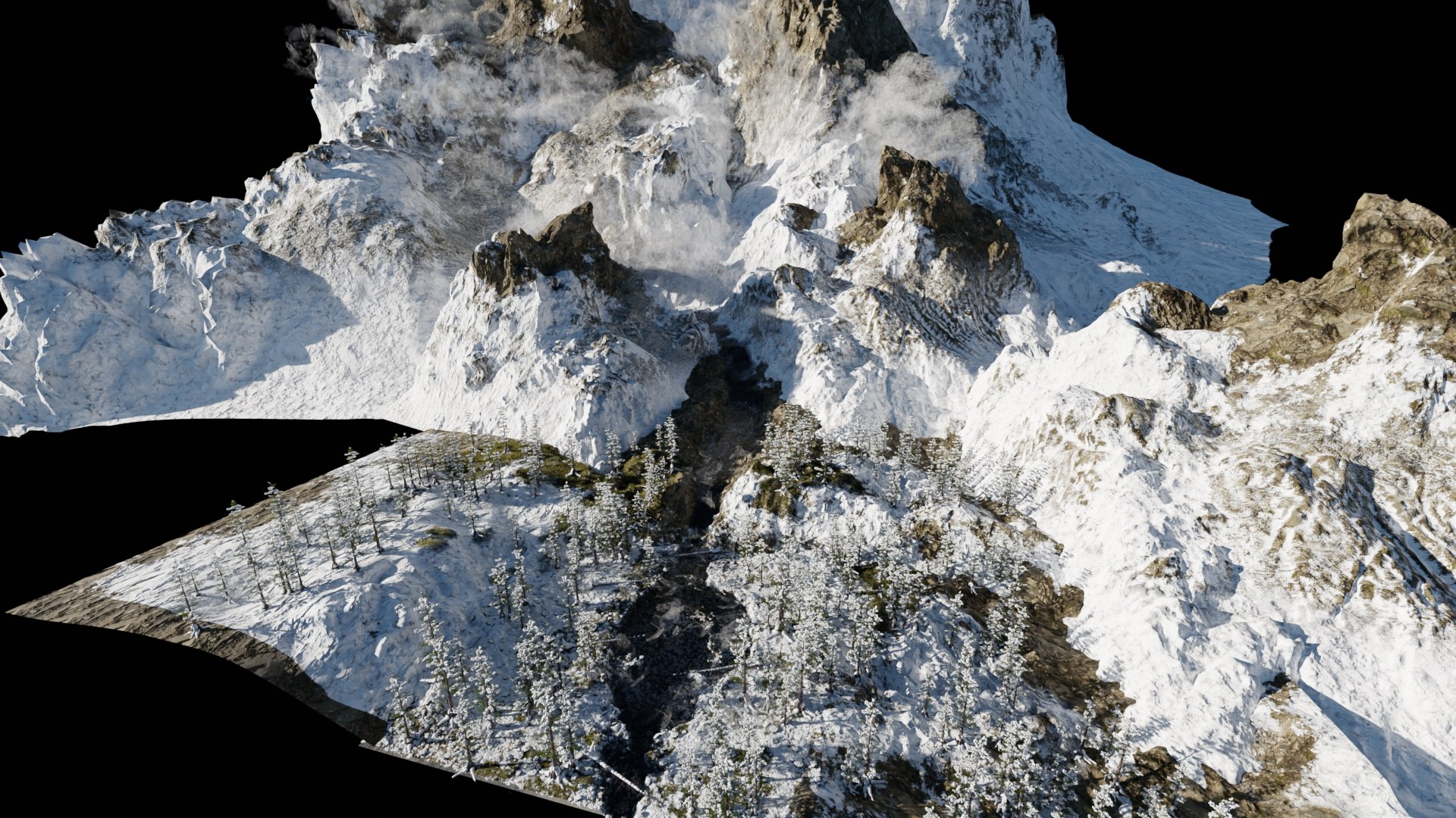 3D Snow Landscape Scene - TurboSquid 1789663
