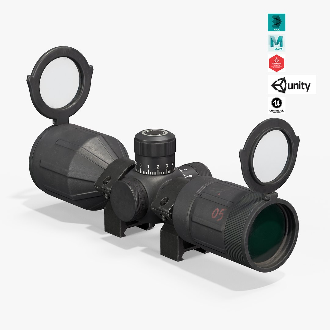 3D Rifle Scope 40mm Contour - TurboSquid 2186301