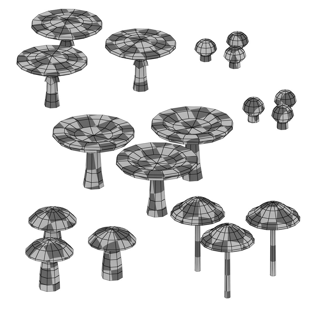 Mushrooms Set 3D Model - TurboSquid 1982239