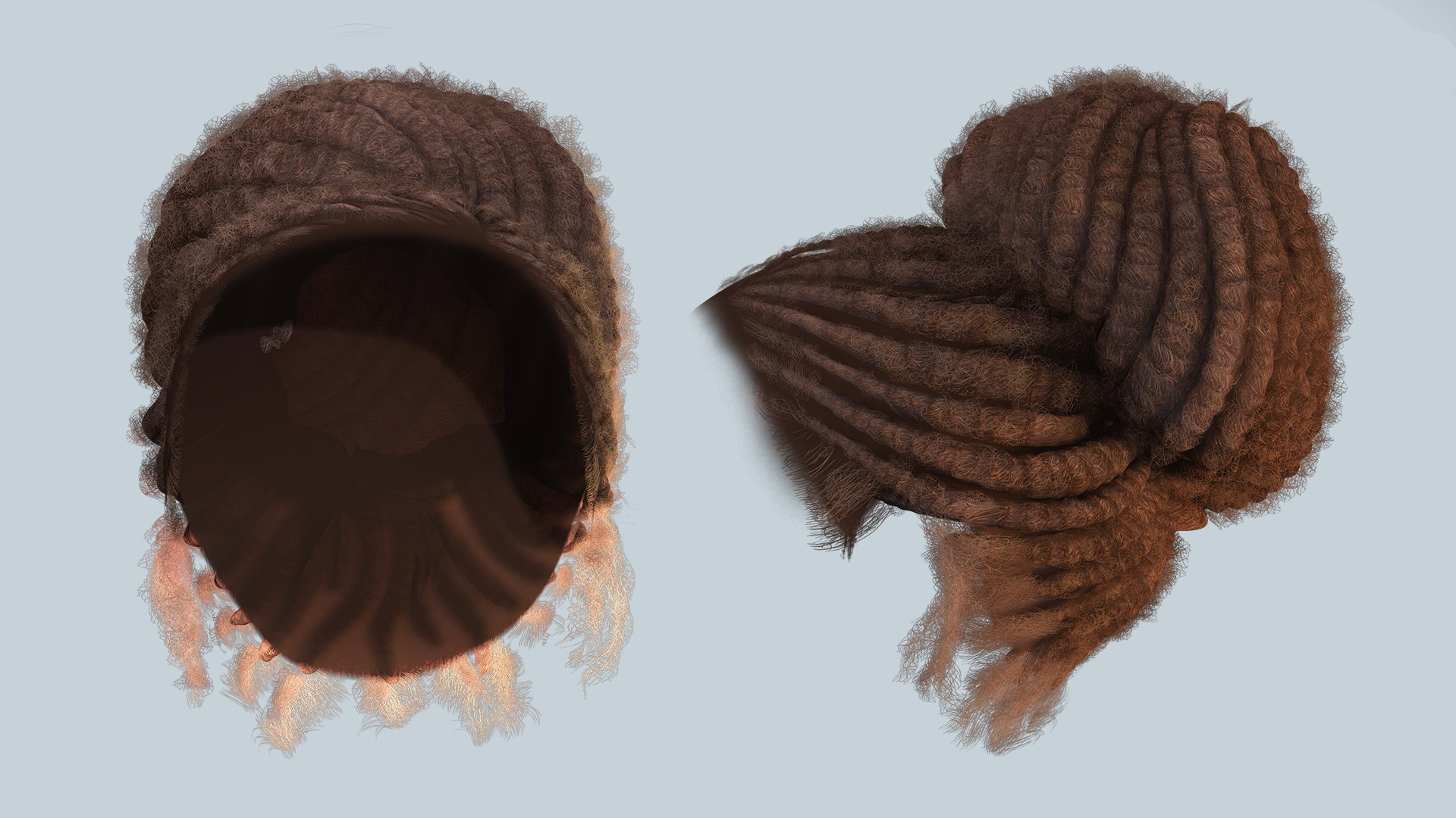 3D Model Dreadlock Bun Hair -Realistic 3D Female Hairstyle - TurboSquid ...