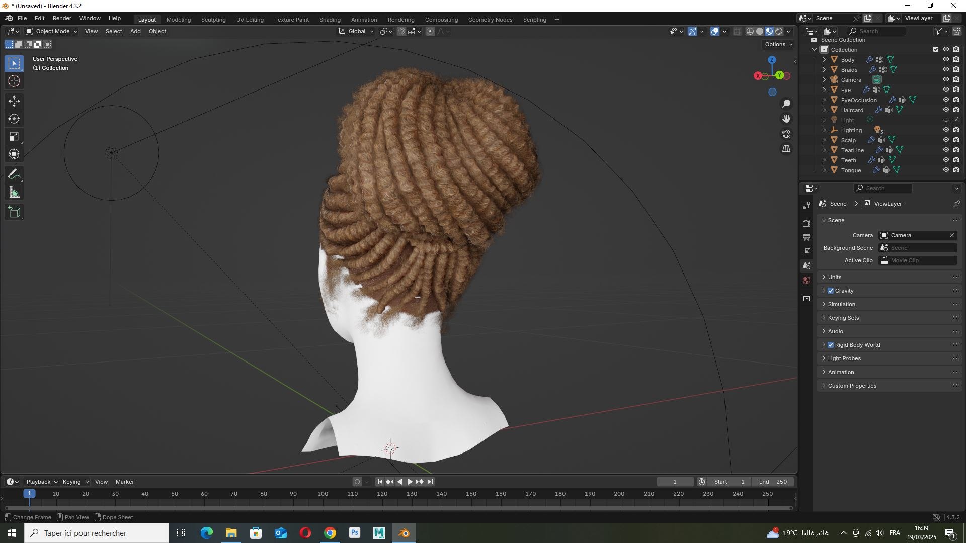 3D Model Dreadlock Bun Hair -Realistic 3D Female Hairstyle - TurboSquid ...