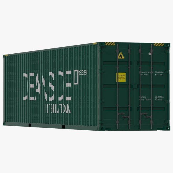 40 ft container green c4d