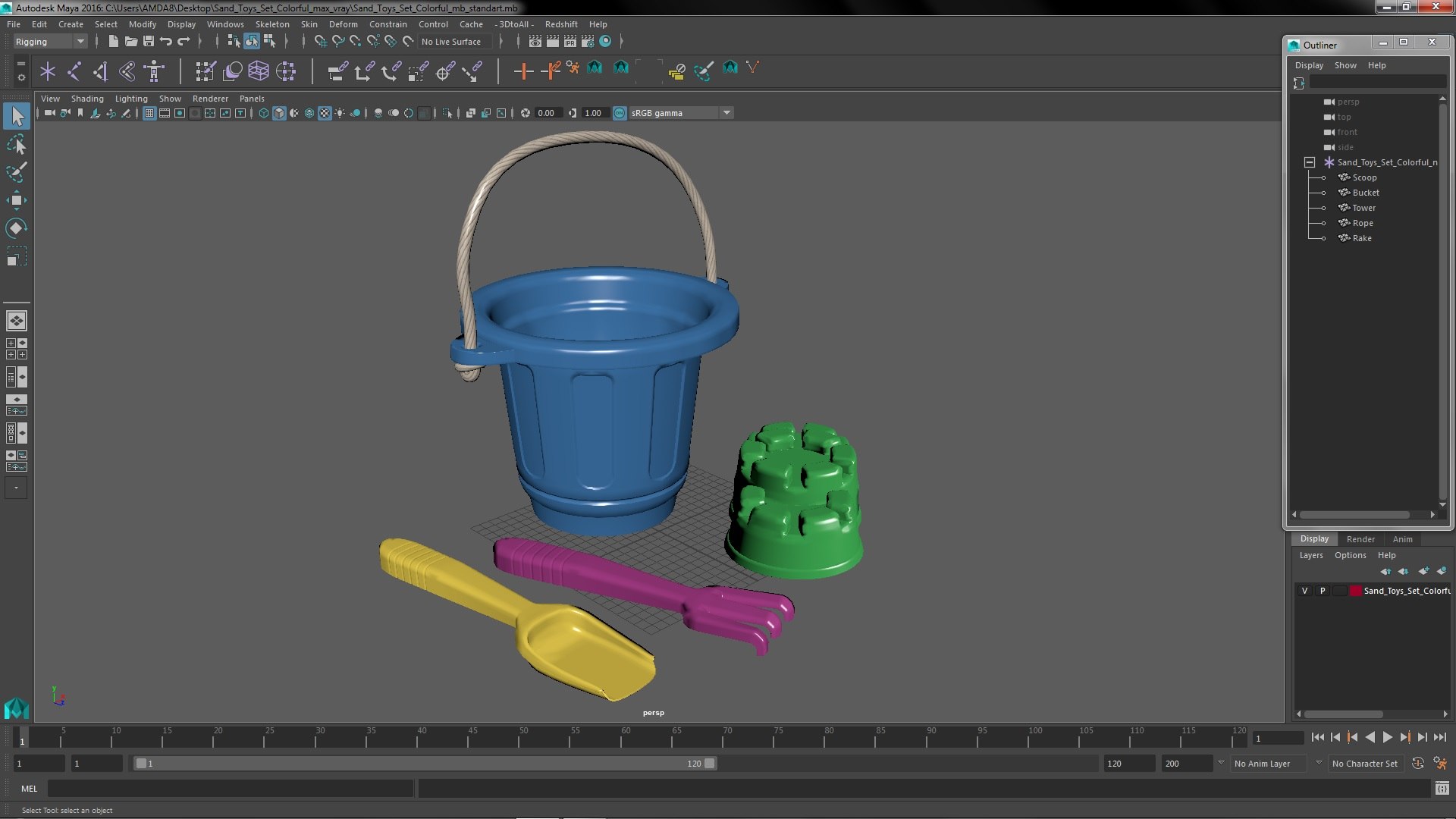 3D Sand Toys Set Colorful model - TurboSquid 2116250