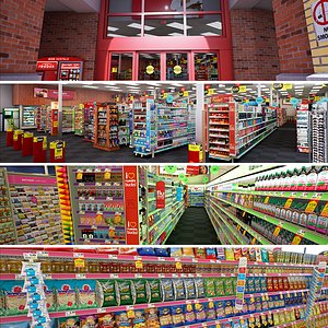 mini market machine 3d model