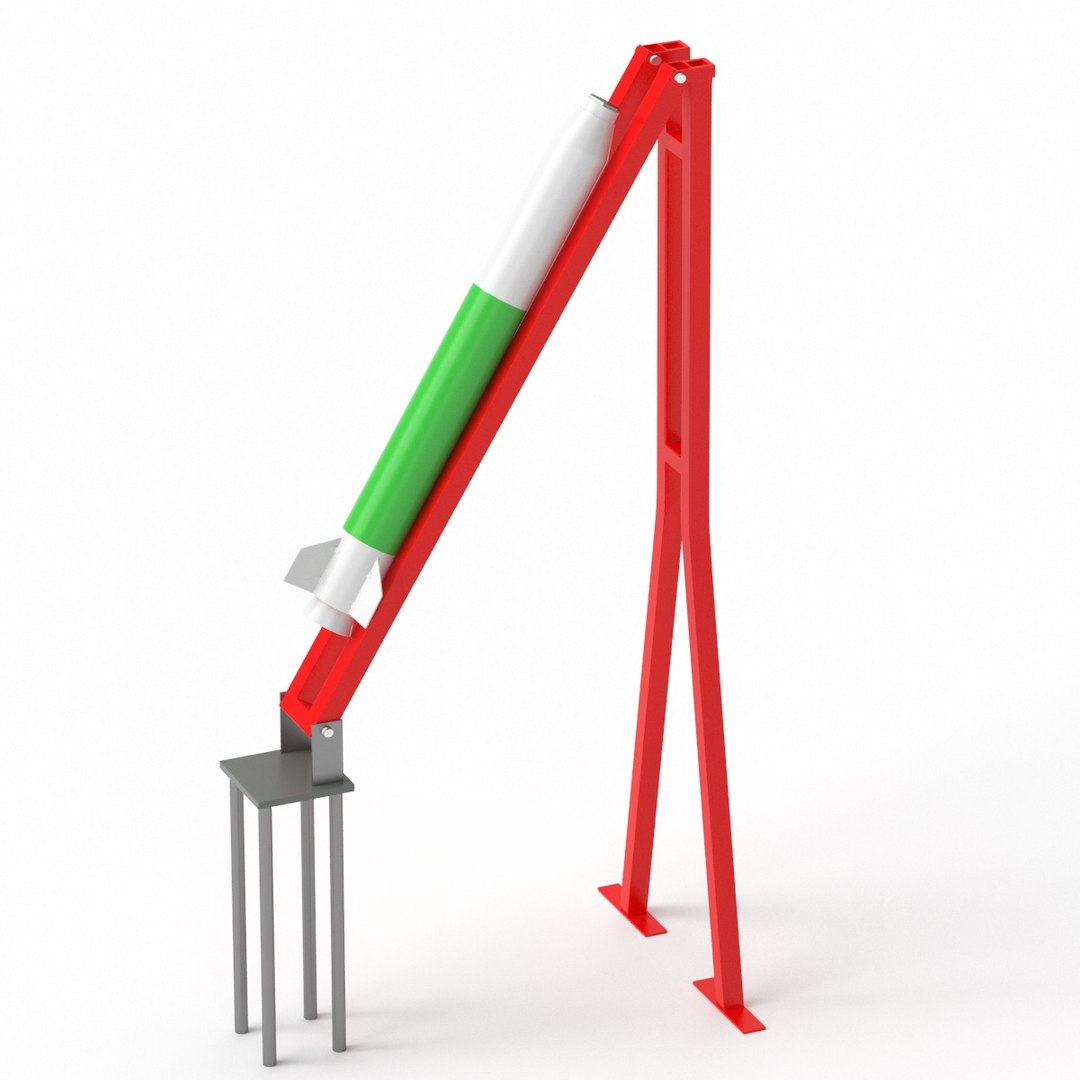 modelo 3d Cohete Qassam 1 con lanzador - TurboSquid 2235339