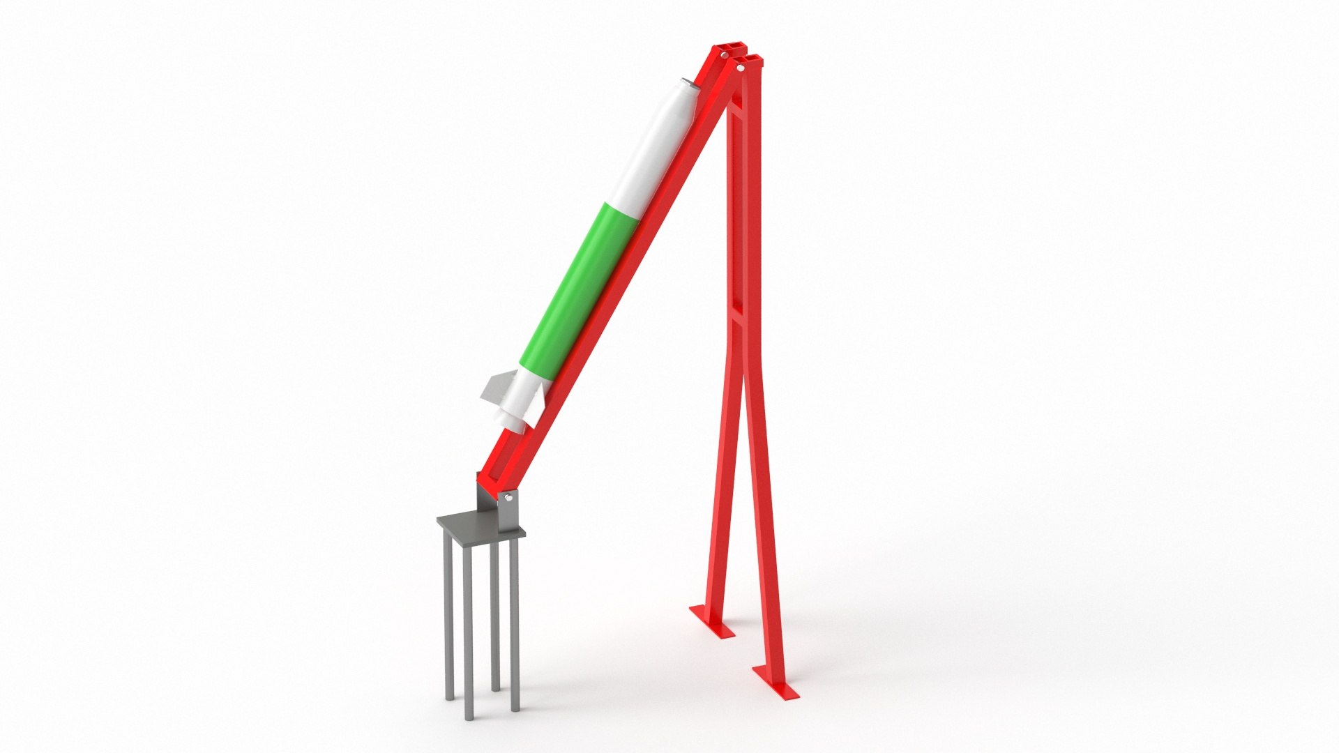 3D Qassam 1 Rocket With Launcher - TurboSquid 2235339