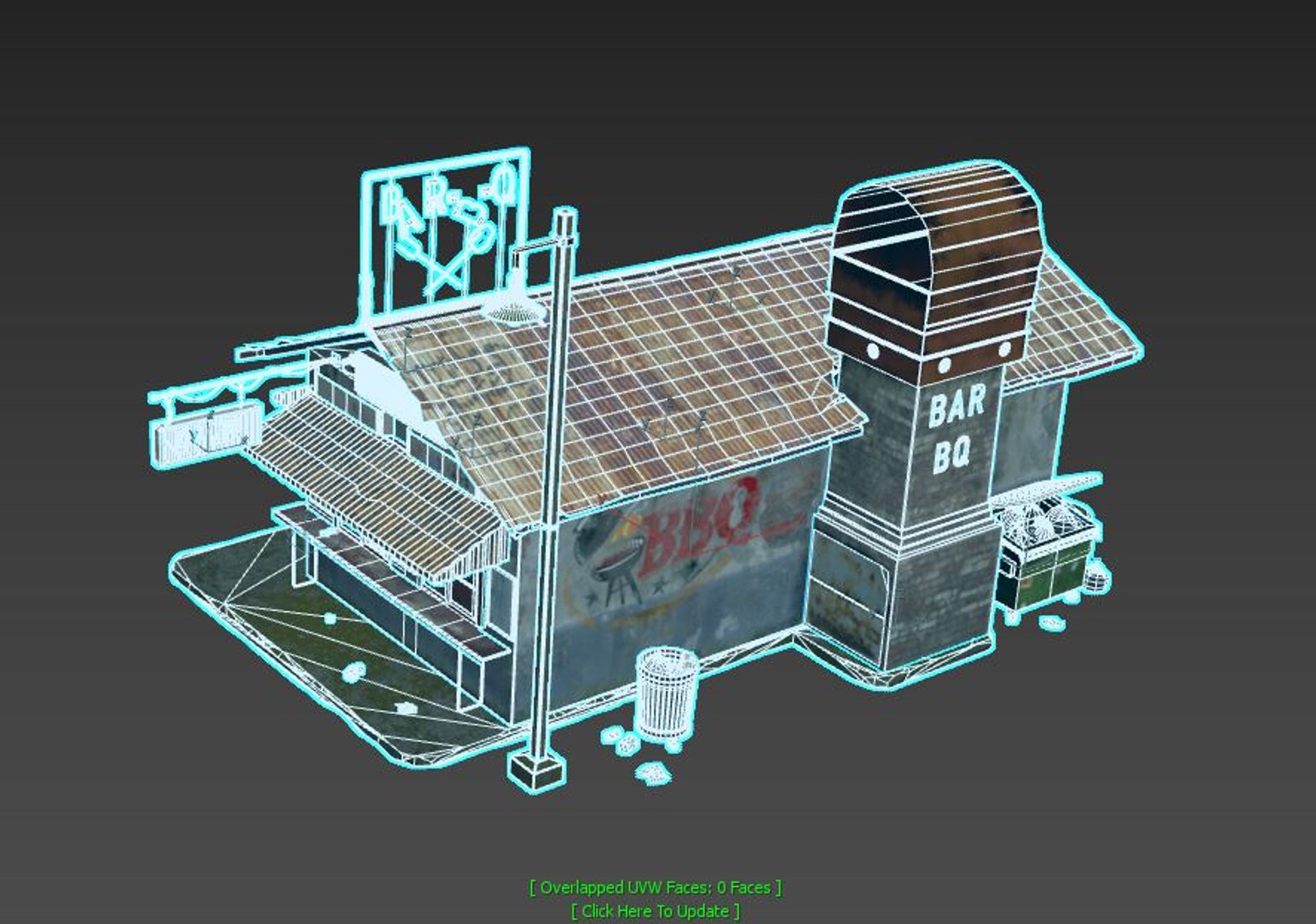 3D Abandoned Barbeque Restaurant Model - TurboSquid 2095687