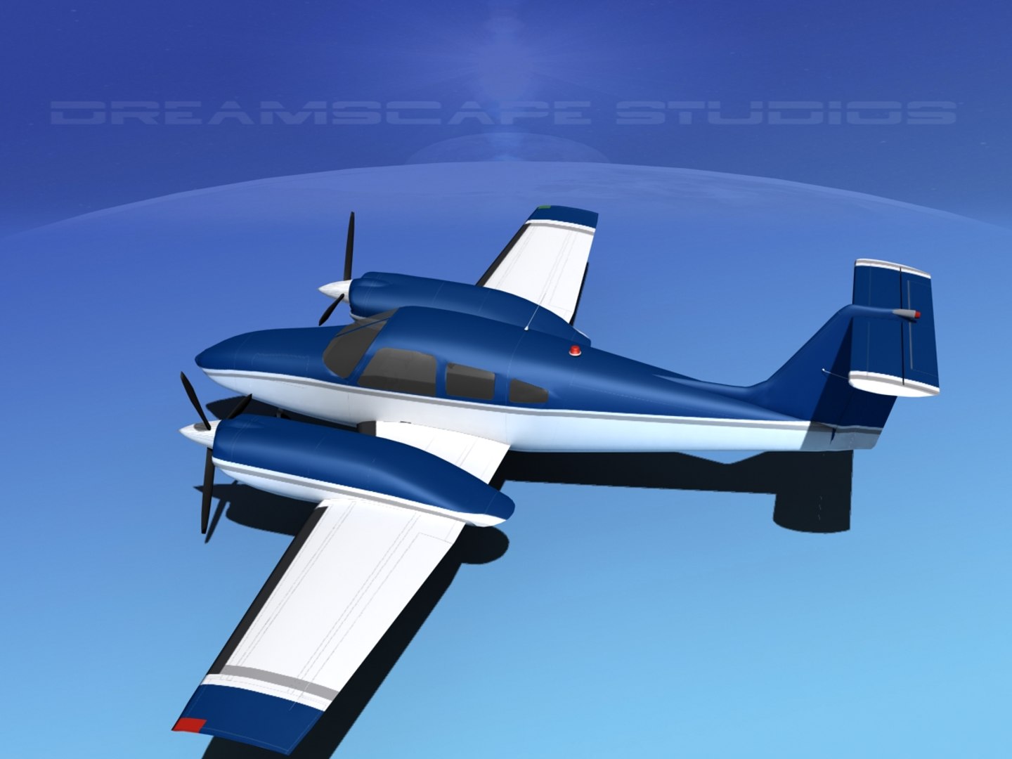 3d model piper seminole pa-44-180t turbo
