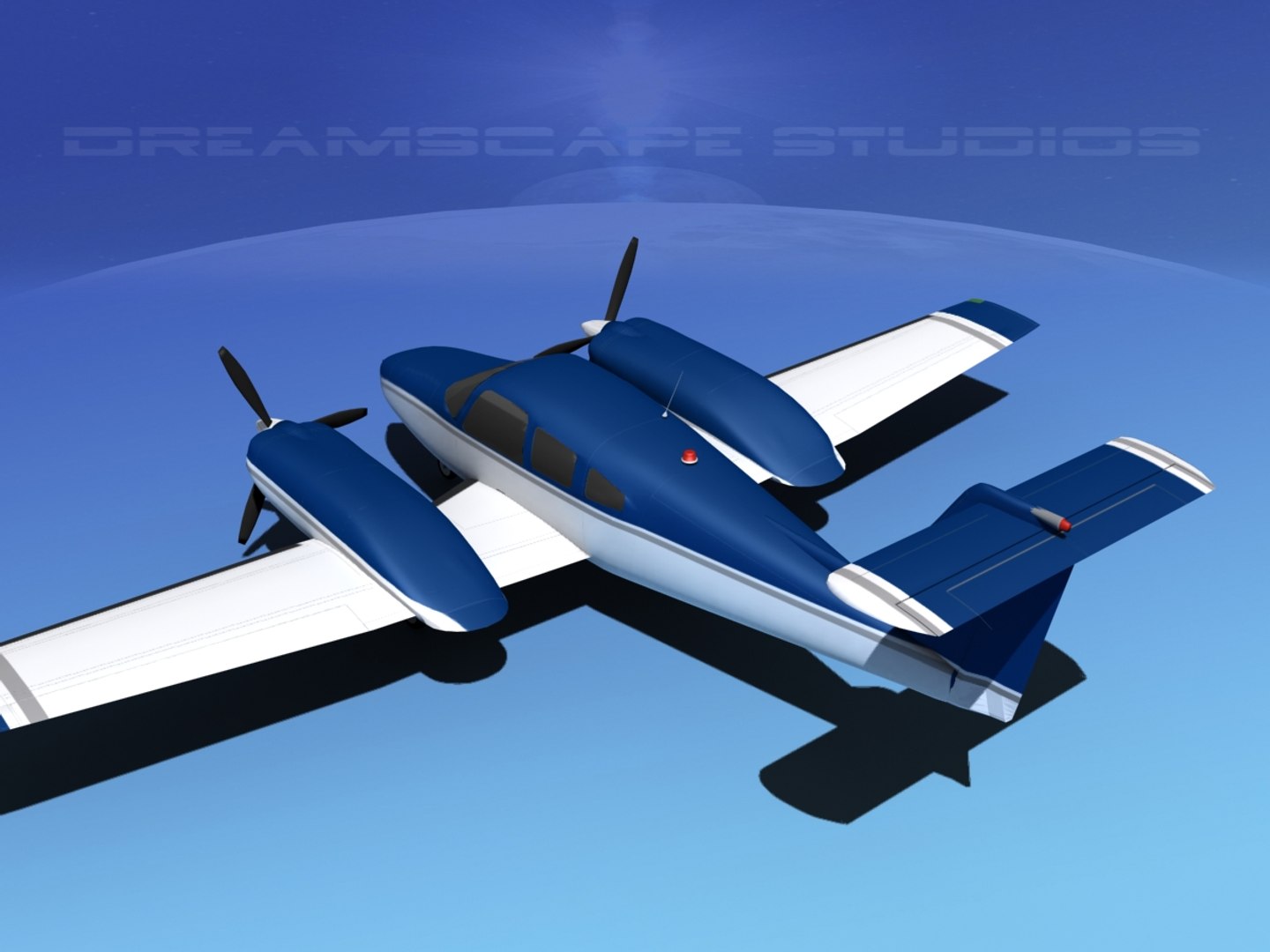 3d model piper seminole pa-44-180t turbo