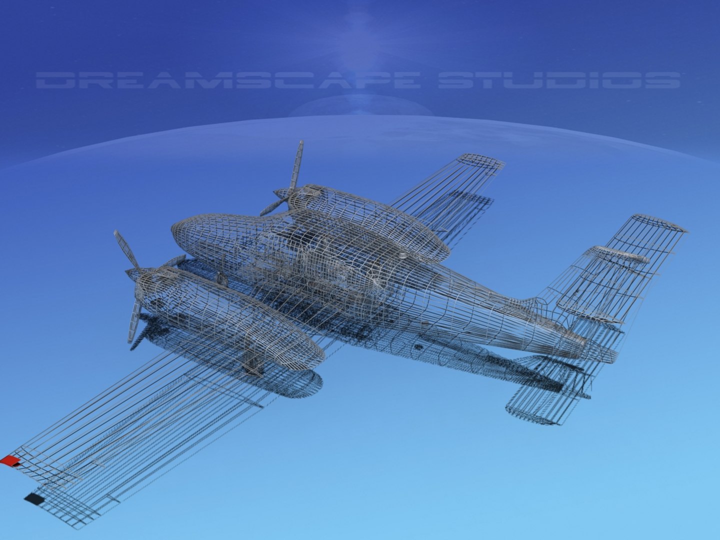 3d model piper seminole pa-44-180t turbo