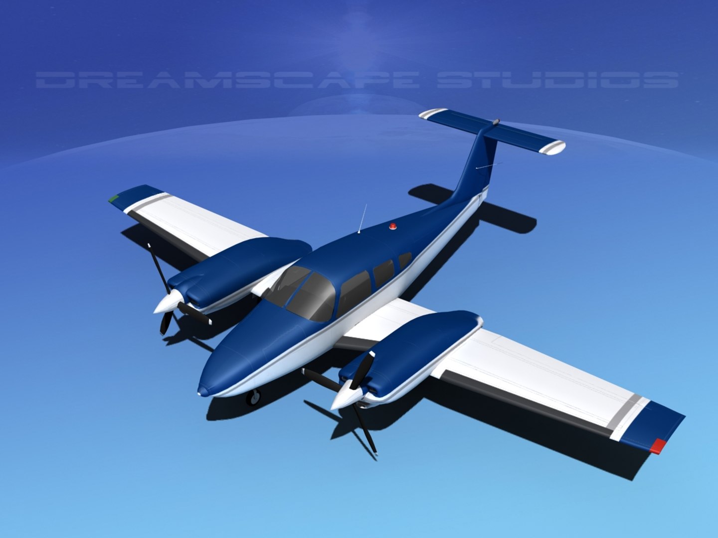 3d model piper seminole pa-44-180t turbo