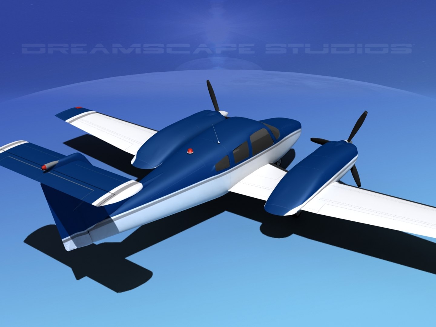 3d model piper seminole pa-44-180t turbo