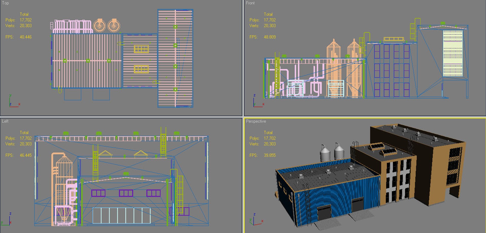 3d model industrial building