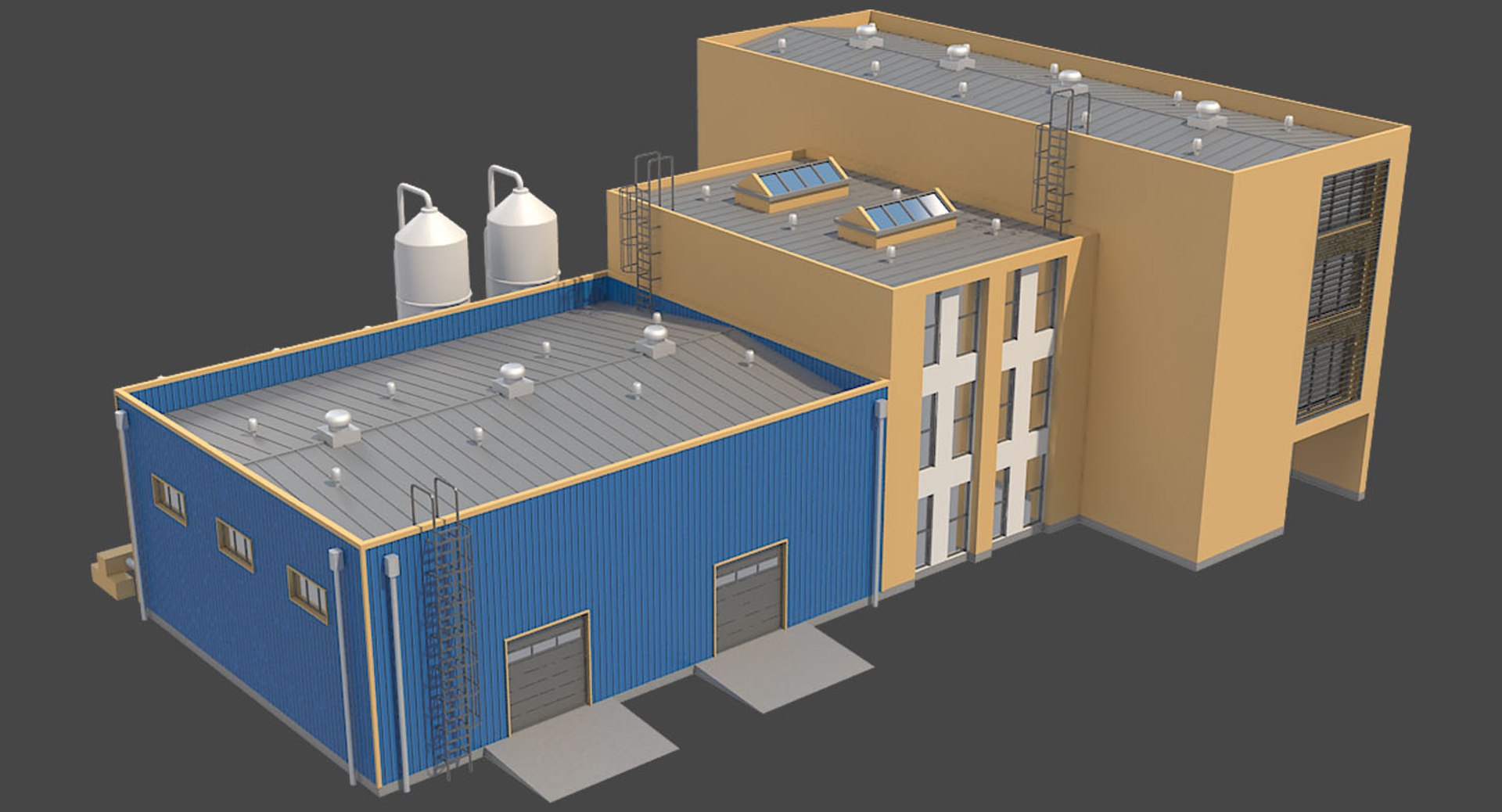 3d model industrial building