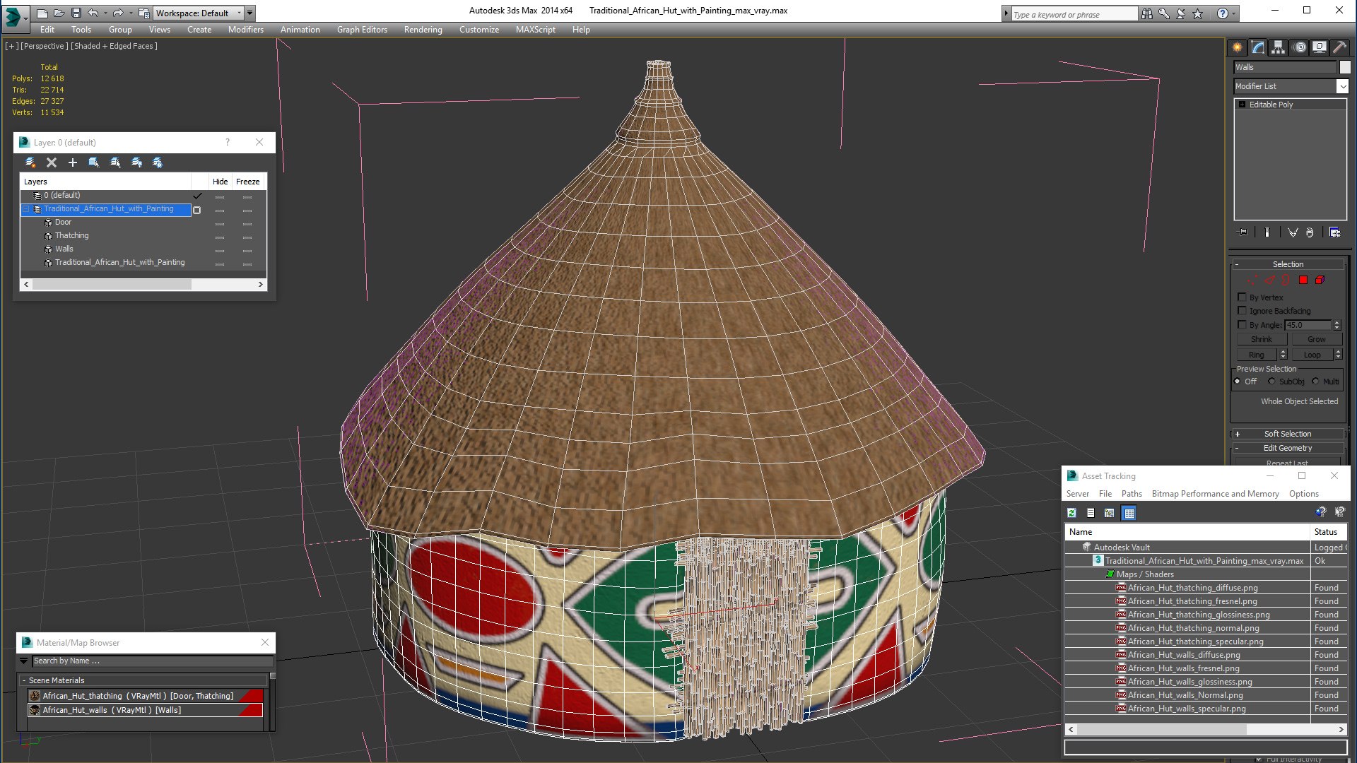 Traditional african hut painting 3D - TurboSquid 1637551