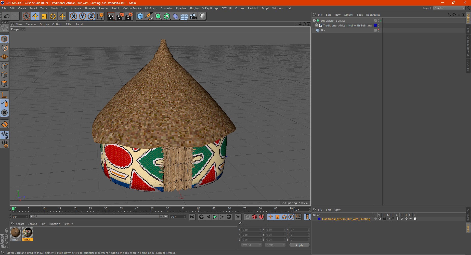 Traditional african hut painting 3D - TurboSquid 1637551