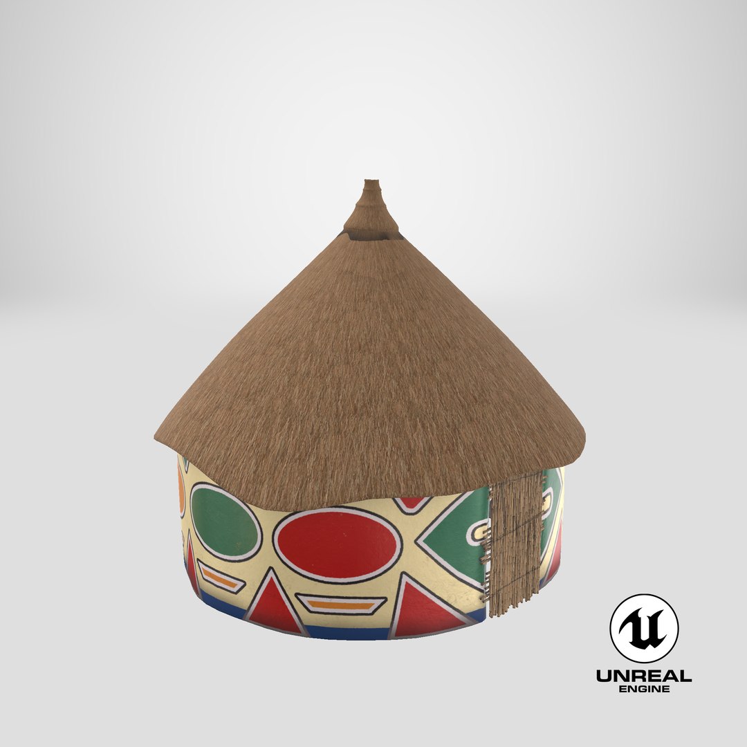 Traditional african hut painting 3D - TurboSquid 1637551