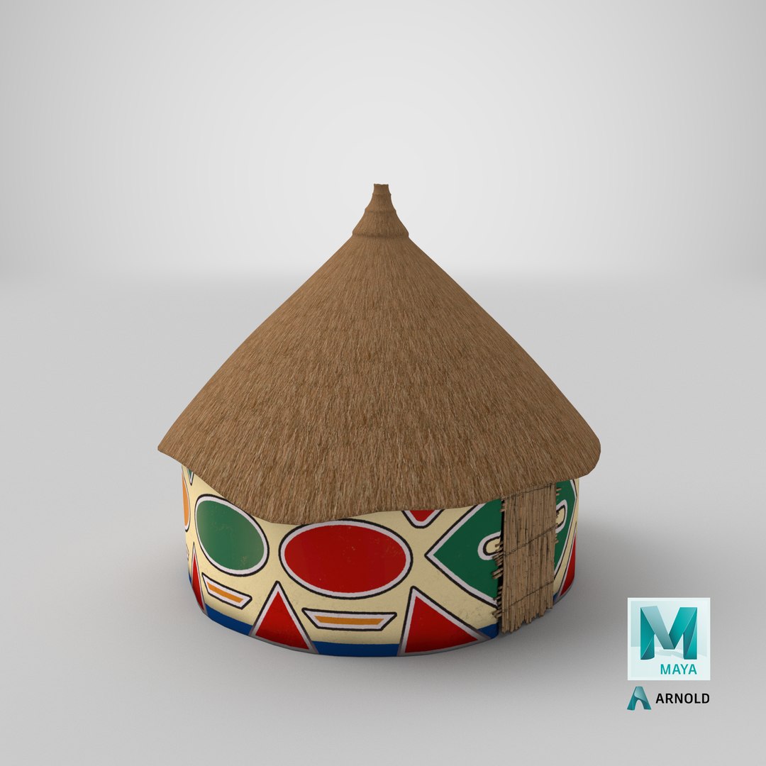 Traditional african hut painting 3D - TurboSquid 1637551