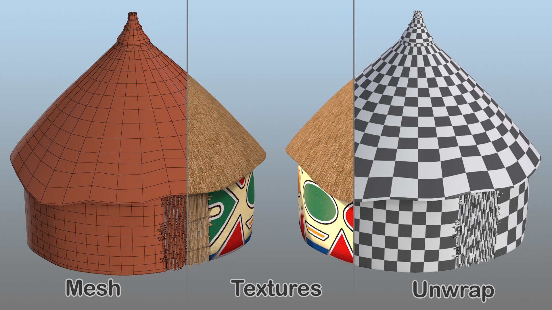 Traditional african hut painting 3D - TurboSquid 1637551