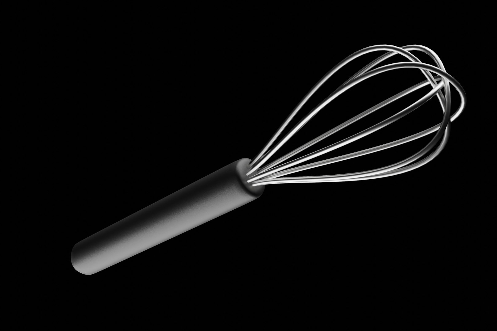 Kitchen whisk with black plastic handle 3D - TurboSquid 2156474