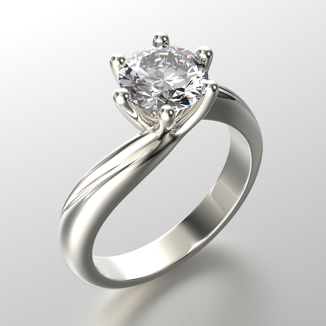 3D model Jewelry Wedding Engagement Ring with gem 0073 Set of sizes FBX 3dm - TurboSquid 2072824