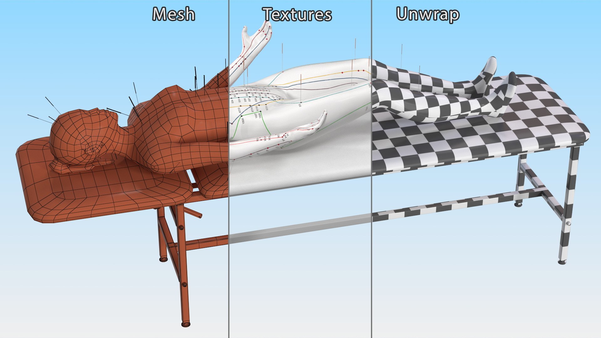 Female Acupuncture Mannequin On The Couch 3D Model - TurboSquid 2252650