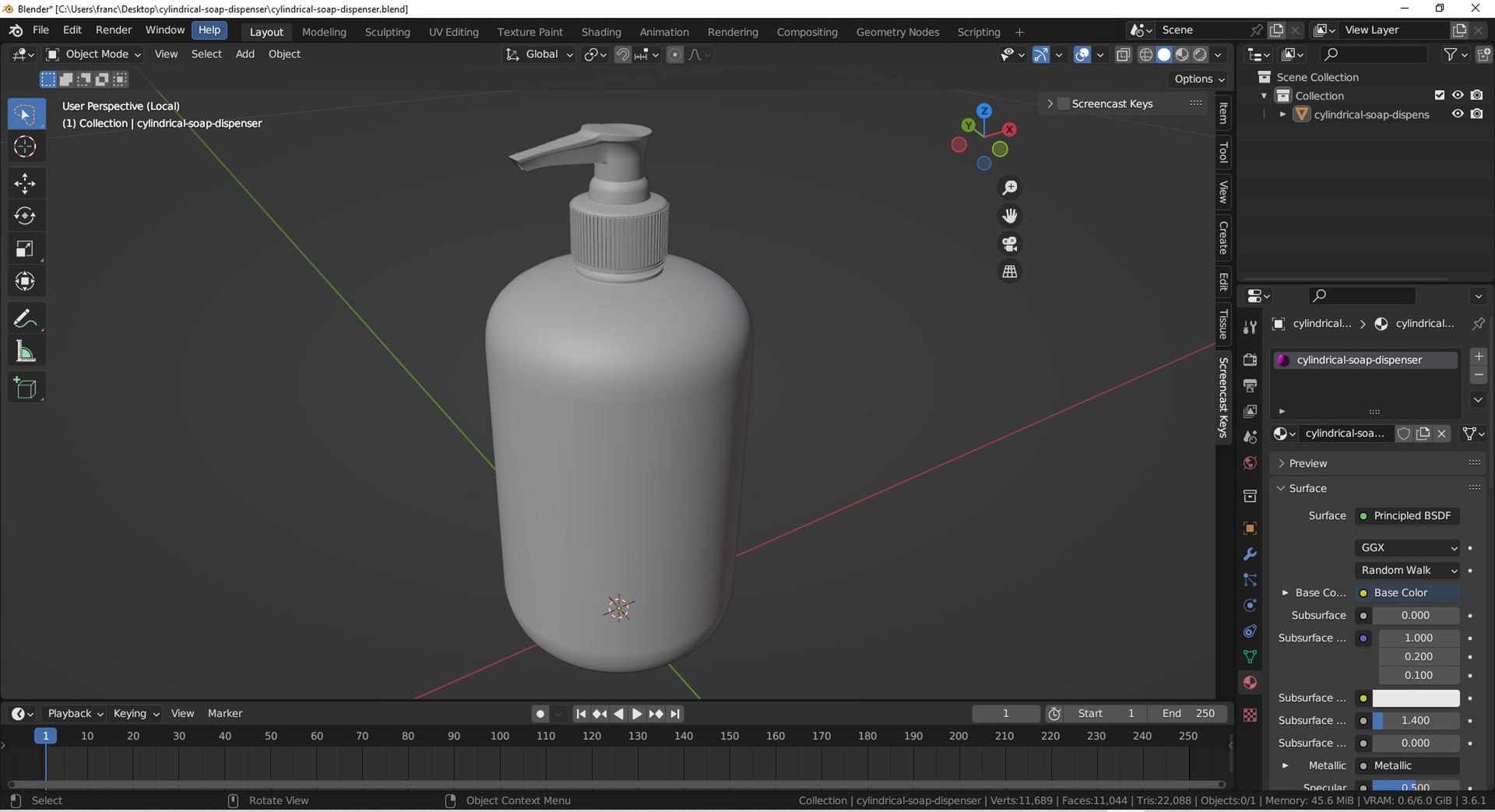 Cylindrical Soap Dispenser 3D - TurboSquid 2117869