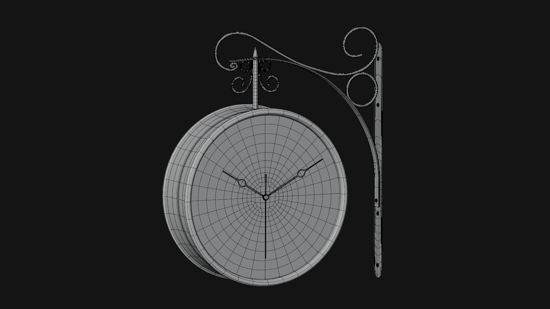 Antique Street Clock Railway Clock Vintage Clock 3D - TurboSquid 2414737