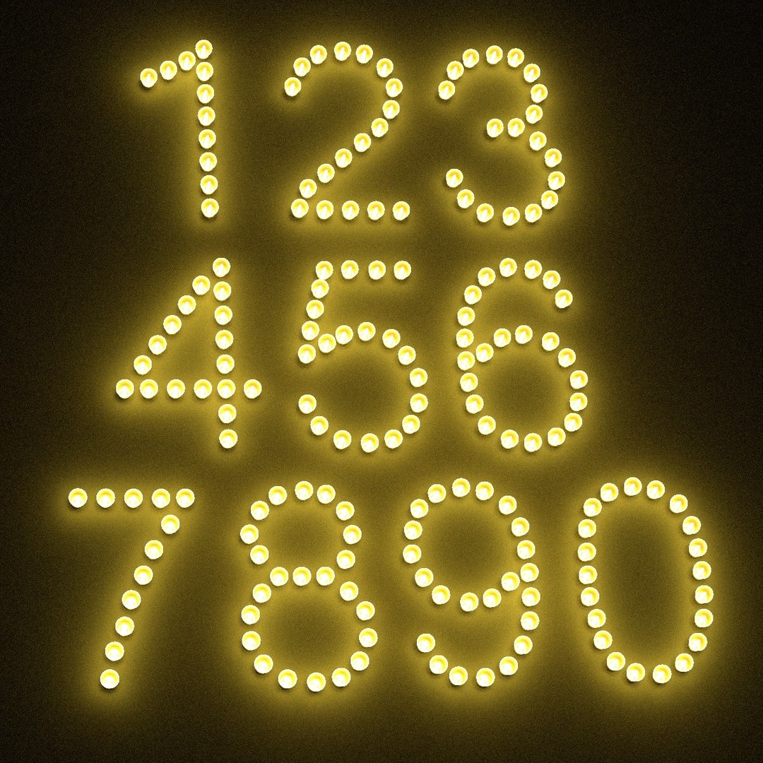 3d Model Numbers Light Bulbs