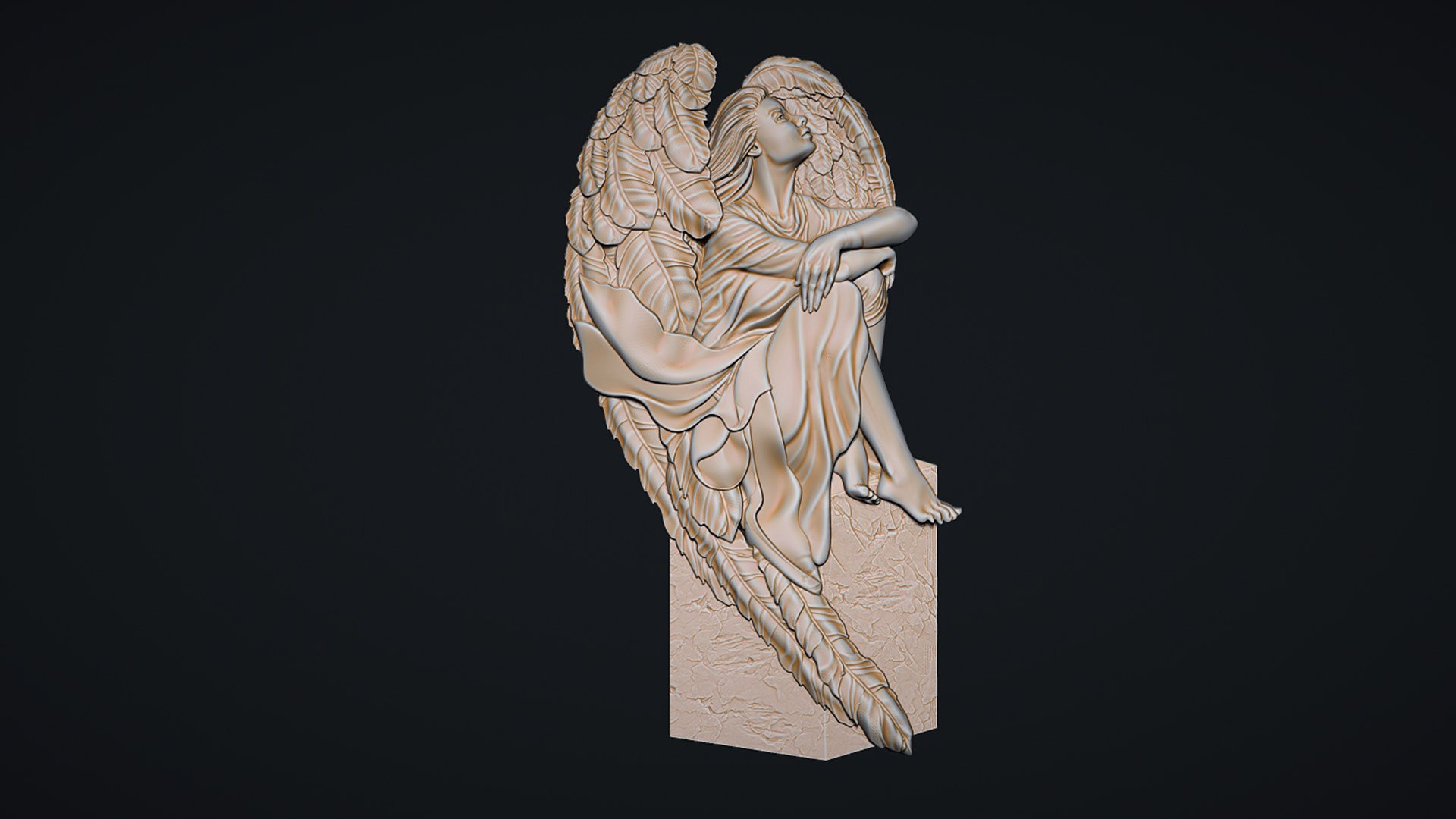Angel Monuments Bas Relief 3d Print And Cnc Carving Model 3D Model ...