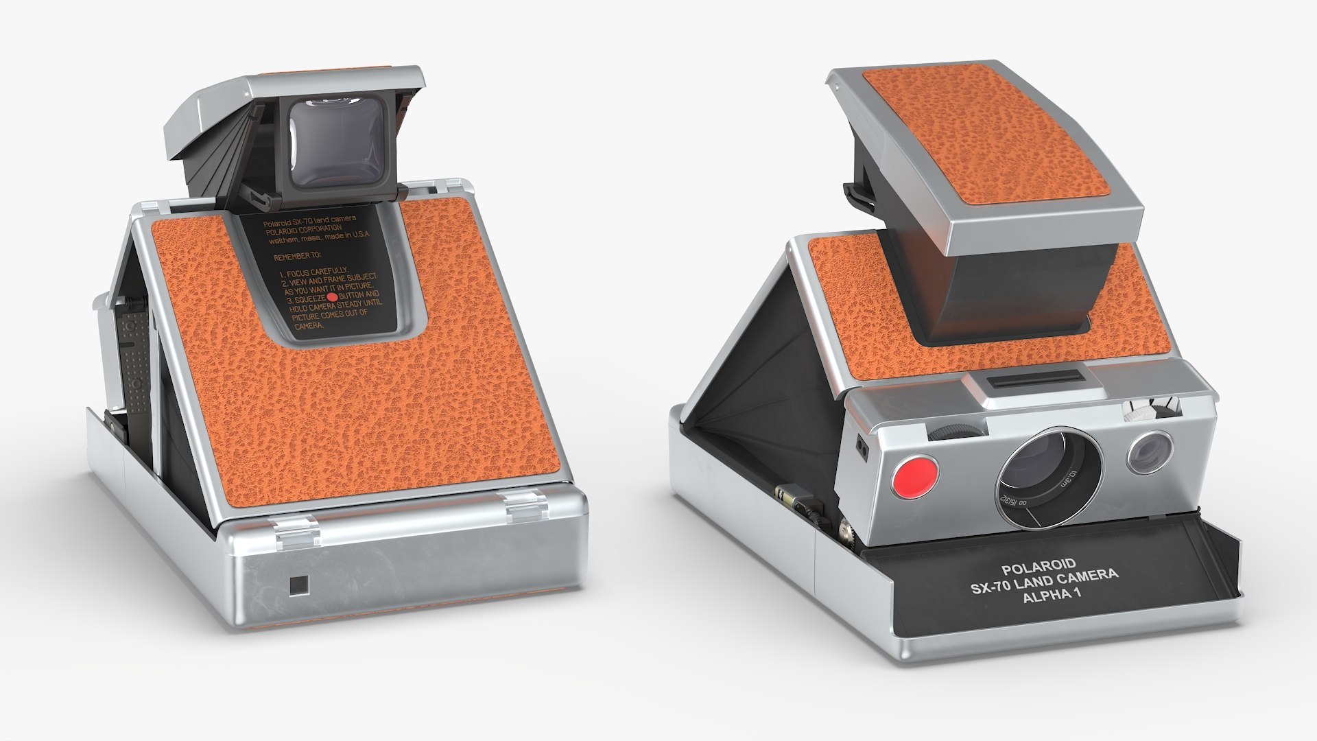 3D Model SX-70 Land Series Folding Camera Brown Rigged - TurboSquid 2471959