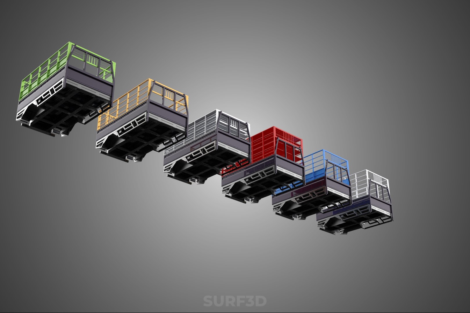 3D COLLECTION CAGE BAKKIE UTE PICKUP TRUCK TRANSPORT DELIVERY CARGO ...