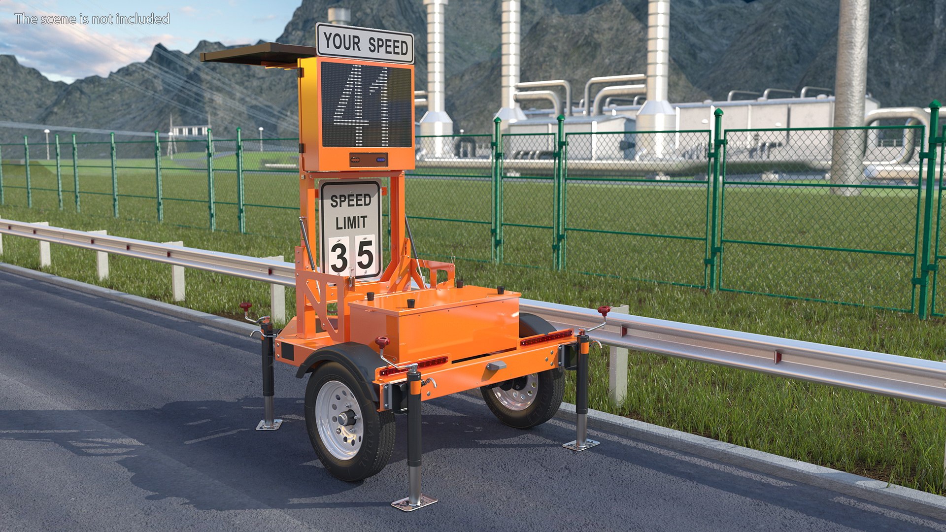 3D Model Mobile Speed Display Trailer - TurboSquid 1631532