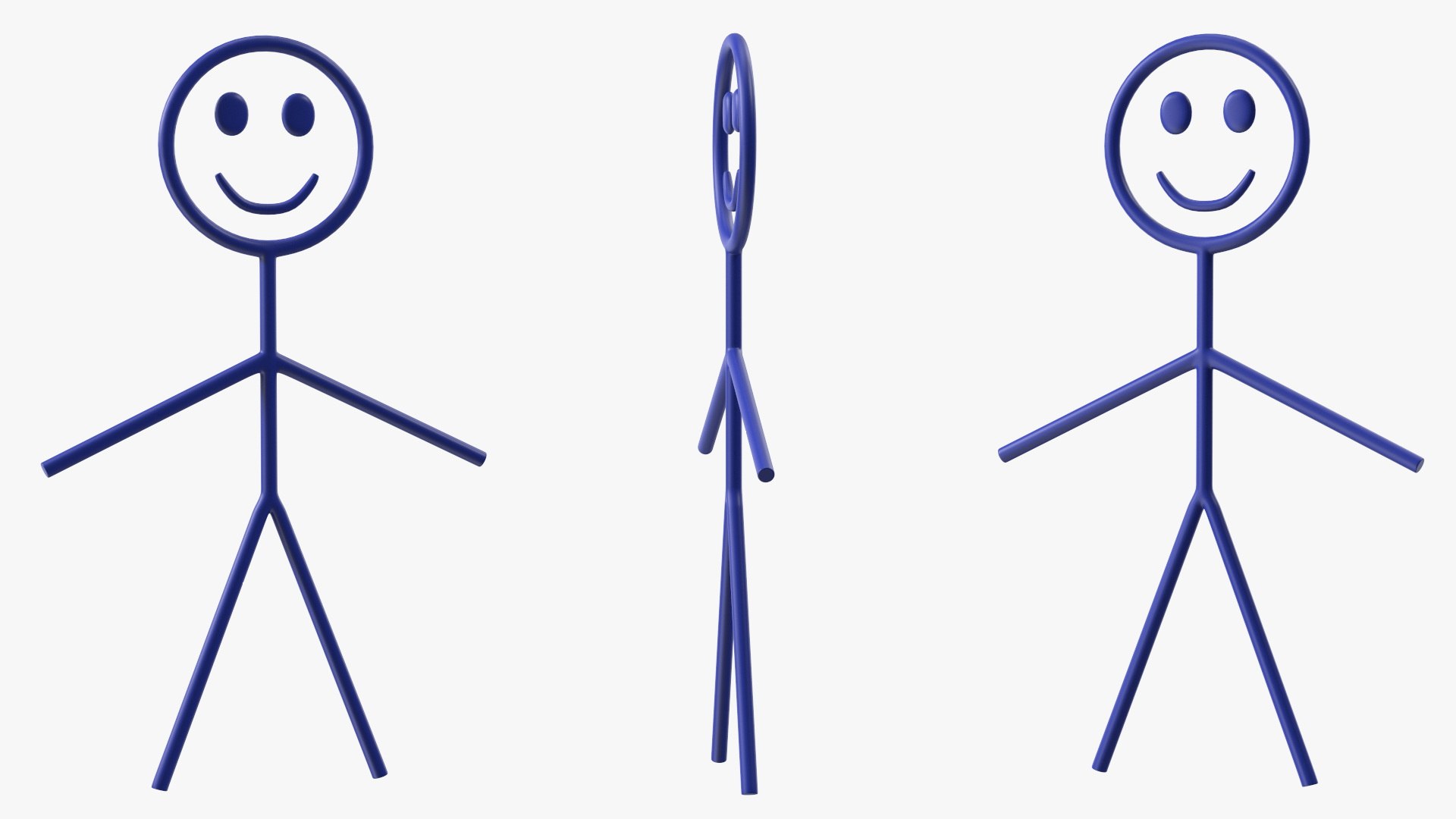 Stick Figure Blue Rigged For Maya 3D - TurboSquid 2095537
